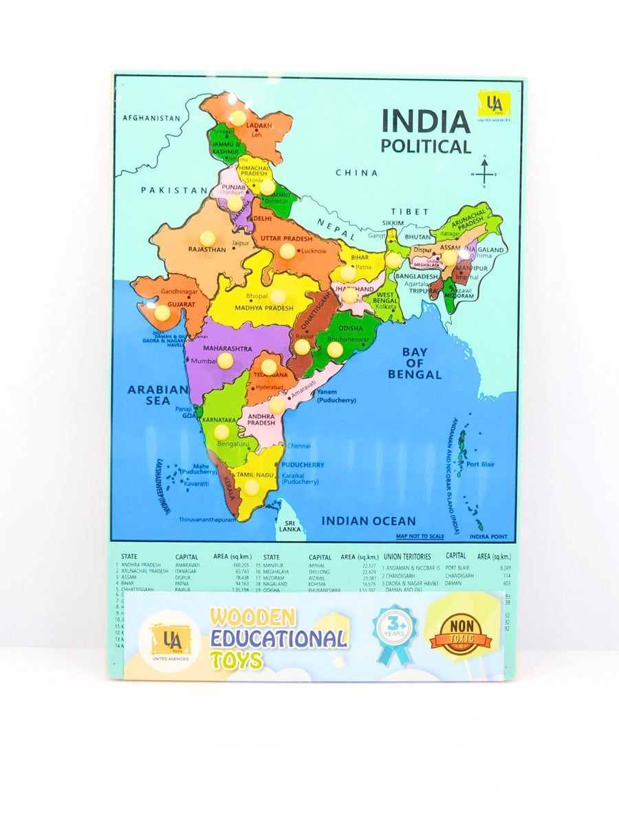 Interactive Wooden India Map Puzzle for Geographical Learning – UATOYS